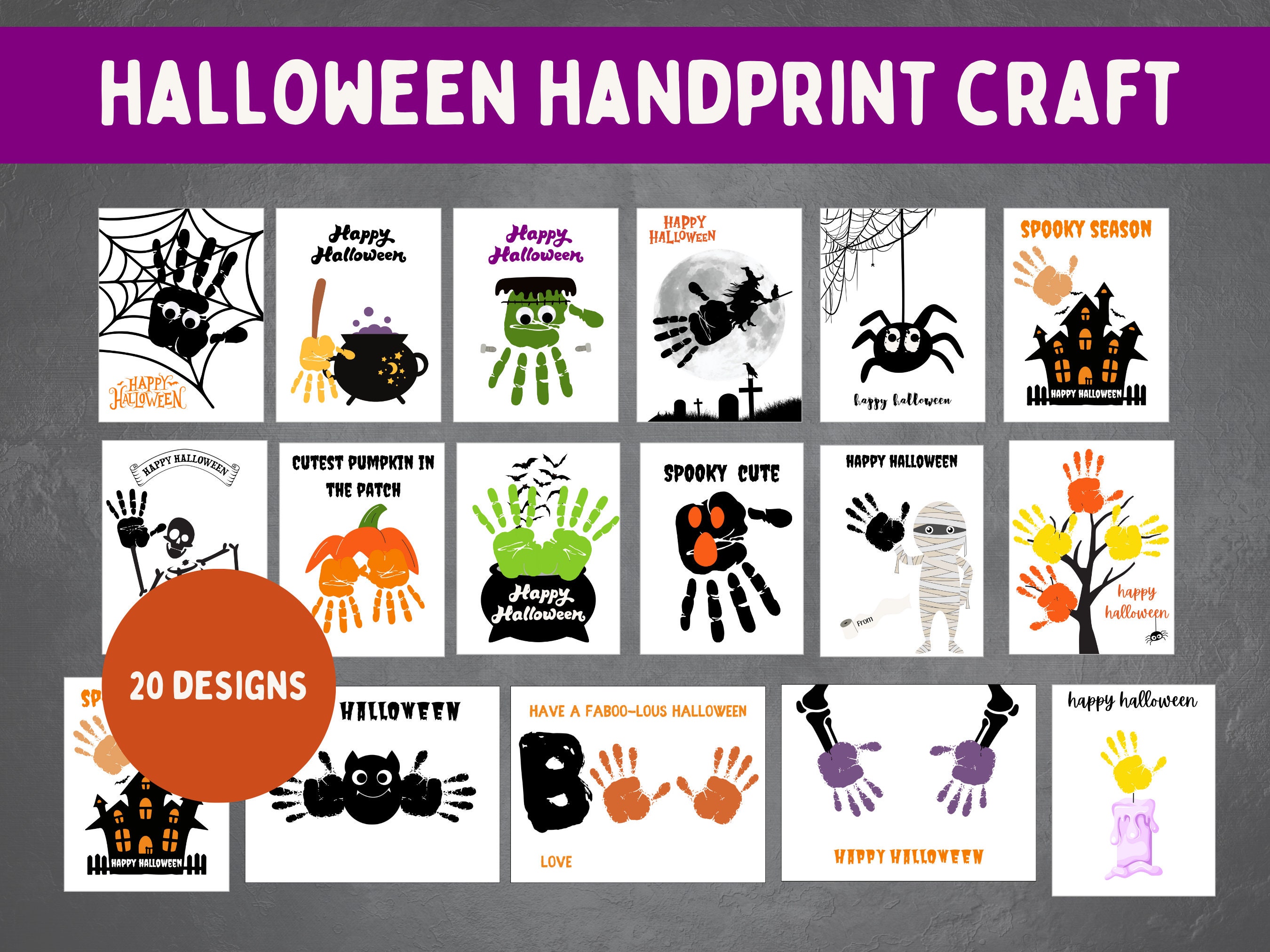 Halloween Handprint Craft Halloween Footprint Art Crafts for Kids ...