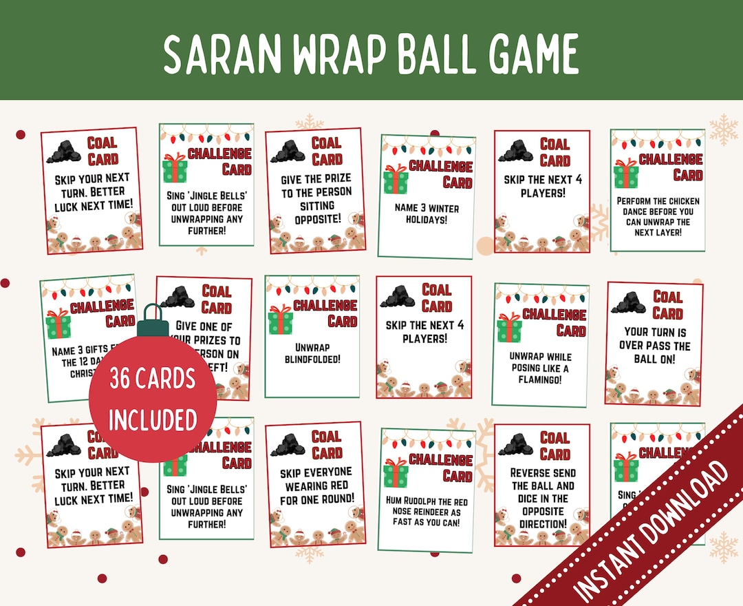 Christmas Saran Ball Game, Fun Christmas Party Plastic Wrap Game, Christmas Saran Wrap Game ...