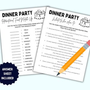 Dinner Party Games Bundle – 20+ Printable Fun Activities for Family ...