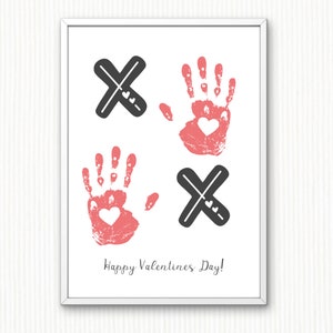 Valentines Day Handprint Template| Printable Handprint Art | Valentines ...