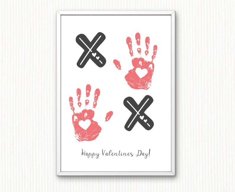 Valentines Day Handprint Template| Printable Handprint Art | Valentines ...