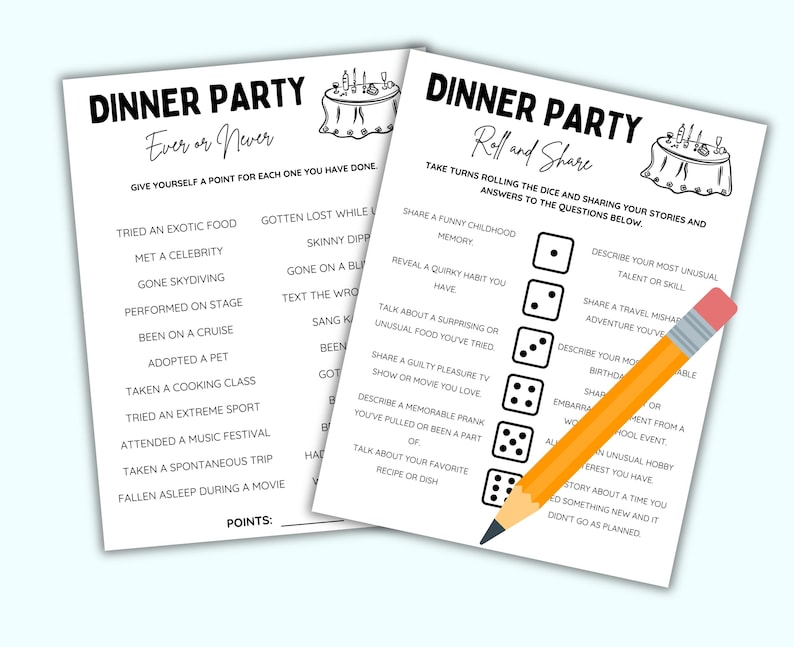 Dinner Party Games Bundle – 20+ Printable Fun Activities for Family ...