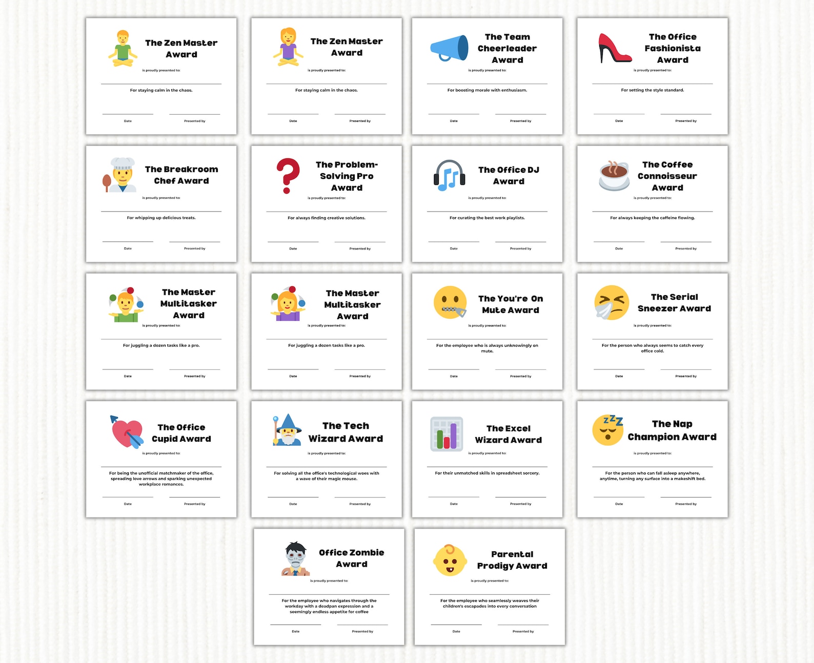 Funny Employee Appreciation Awards, Recognition Awards Certificates ...