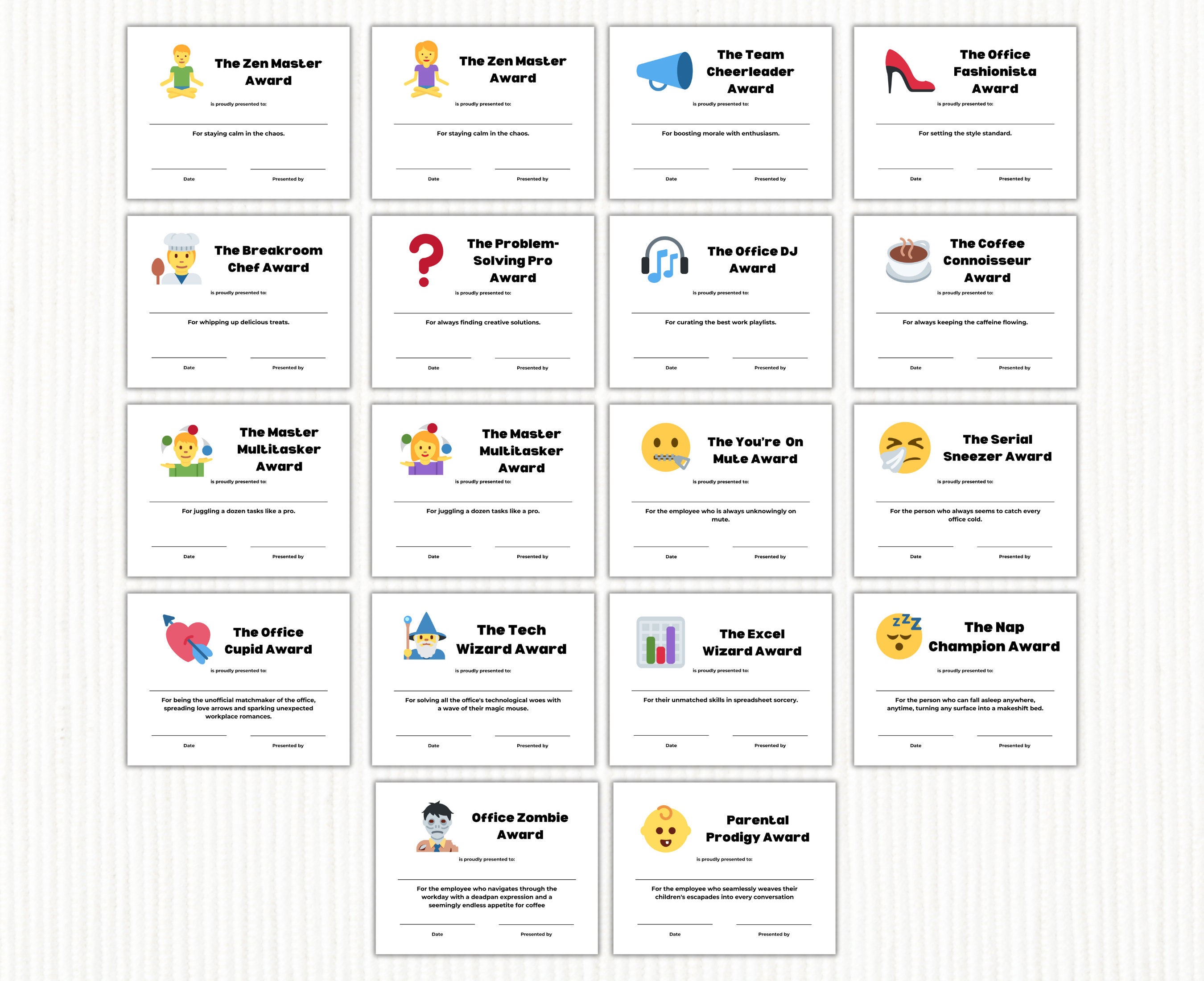 Funny Employee Appreciation Awards, Recognition Awards Certificates ...
