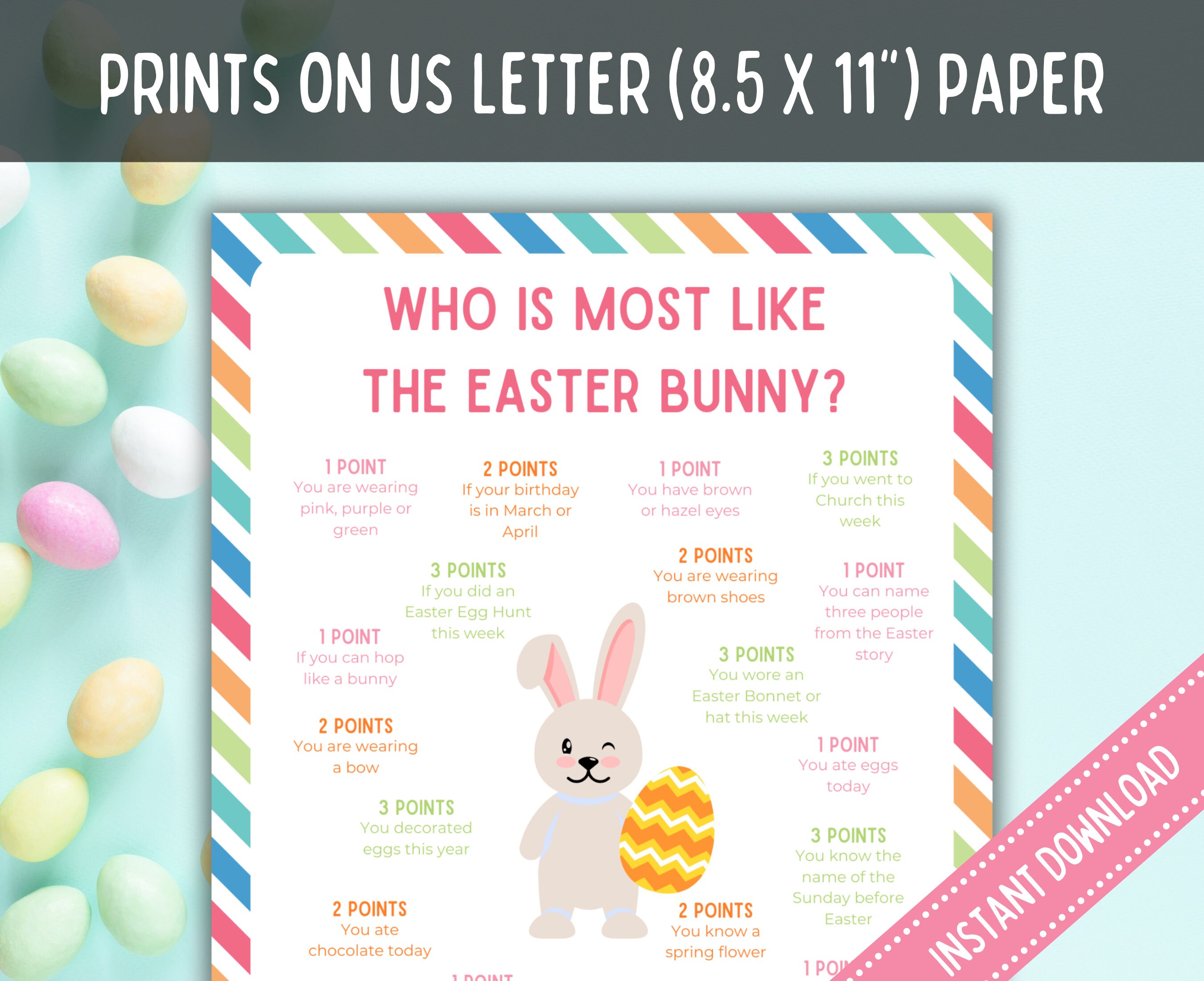 Who is Most Like the Easter Bunny, Easter Activity, Teen Party Game ...
