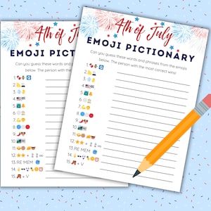 Fun 4th of July Game | Emoji Pictionary | July 4th Game | Independence ...