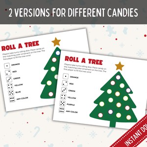 Roll A Tree Christmas Dice Game, Printable Christmas Game for Kids ...