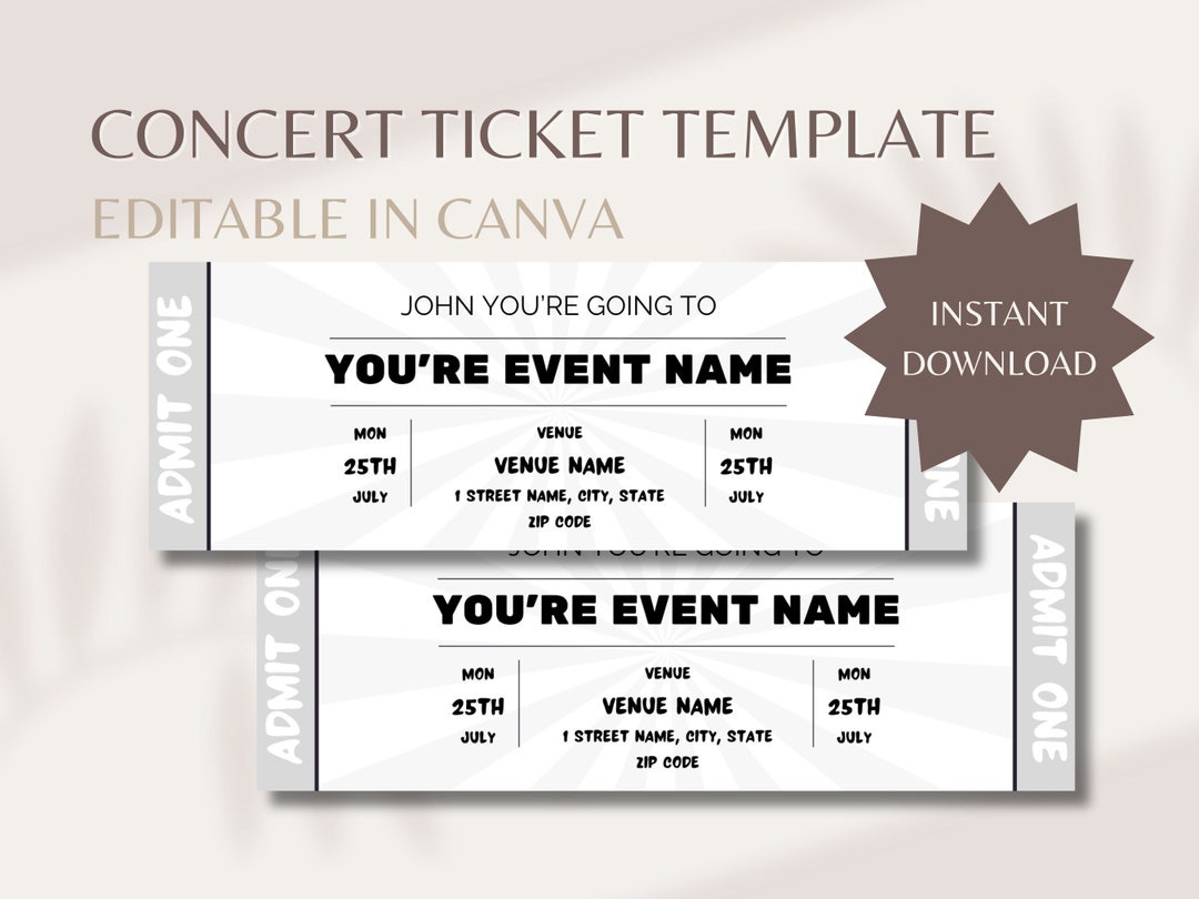 Event Ticket Template EDITABLE DIY Event Printable Surprise - Etsy