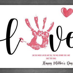 PRINTABLE Mothers Day Handprint Art Craft for Kids, Keepsake Art ...