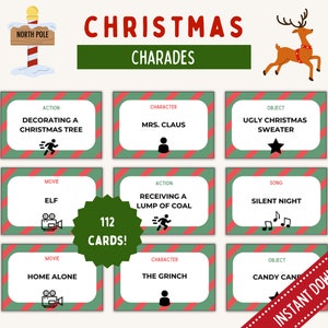 Christmas Charades | Christmas Printable Game | Christmas Party Game ...