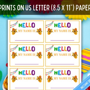 What's Your Taco Name Game WITH NAMETAGS & SIGN, Taco Party Game ...