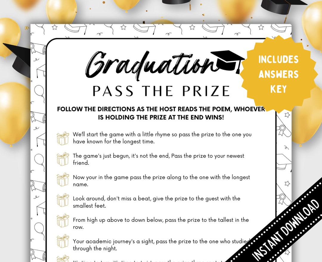 Graduation Games 2024, Graduation Party, Pass the Gift Game, Pass the ...