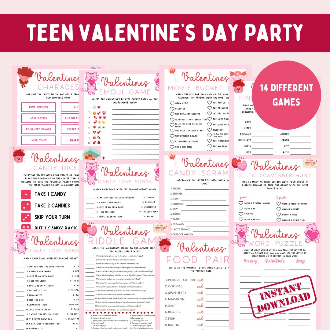 Teen Galentines Day Game BUNDLE, Fun Galentine's Games for Teenage ...