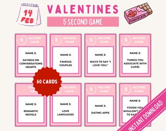 Valentine's Day Game 5 Second Game Valentine's Day Printable Valentine ...