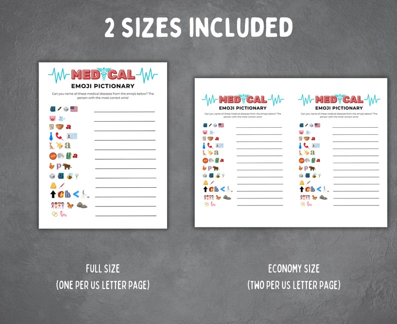 Medical Emoji Pictionary Game: Nurse Graduation, Hospital Party (PDF ...