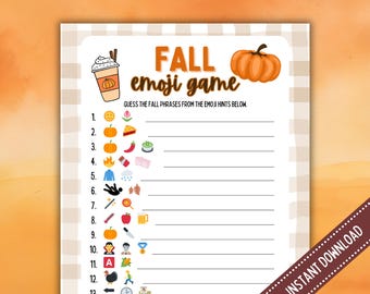 Fall Emoji Pictionary Game, Autumn Fall Party Games, Fall Time ...