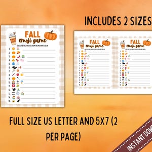 Fall Emoji Pictionary | Fall Printable Game | Fall Emoji Game ...