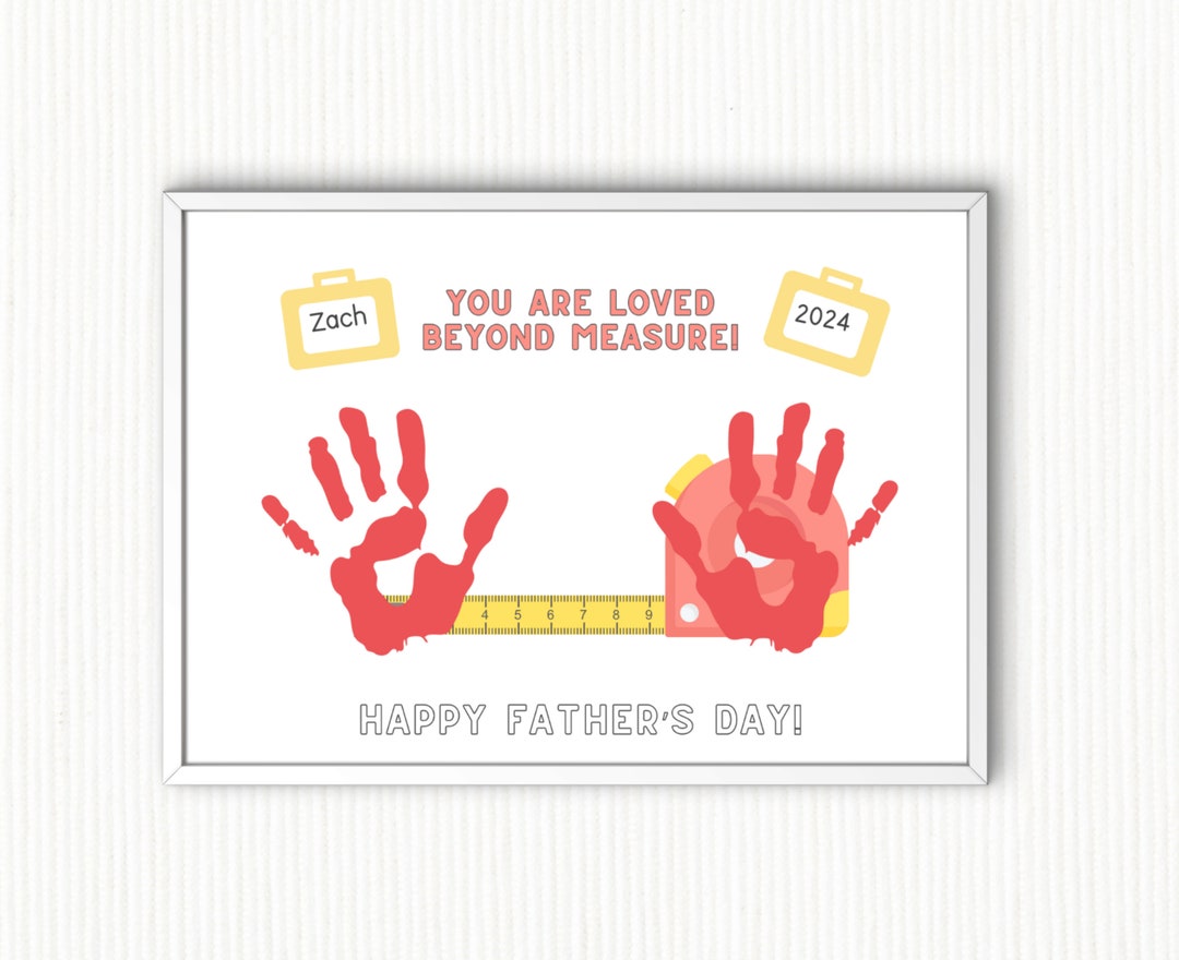 Tape Measure Father's Day Handprint Craft Printable, Tool Craft for ...