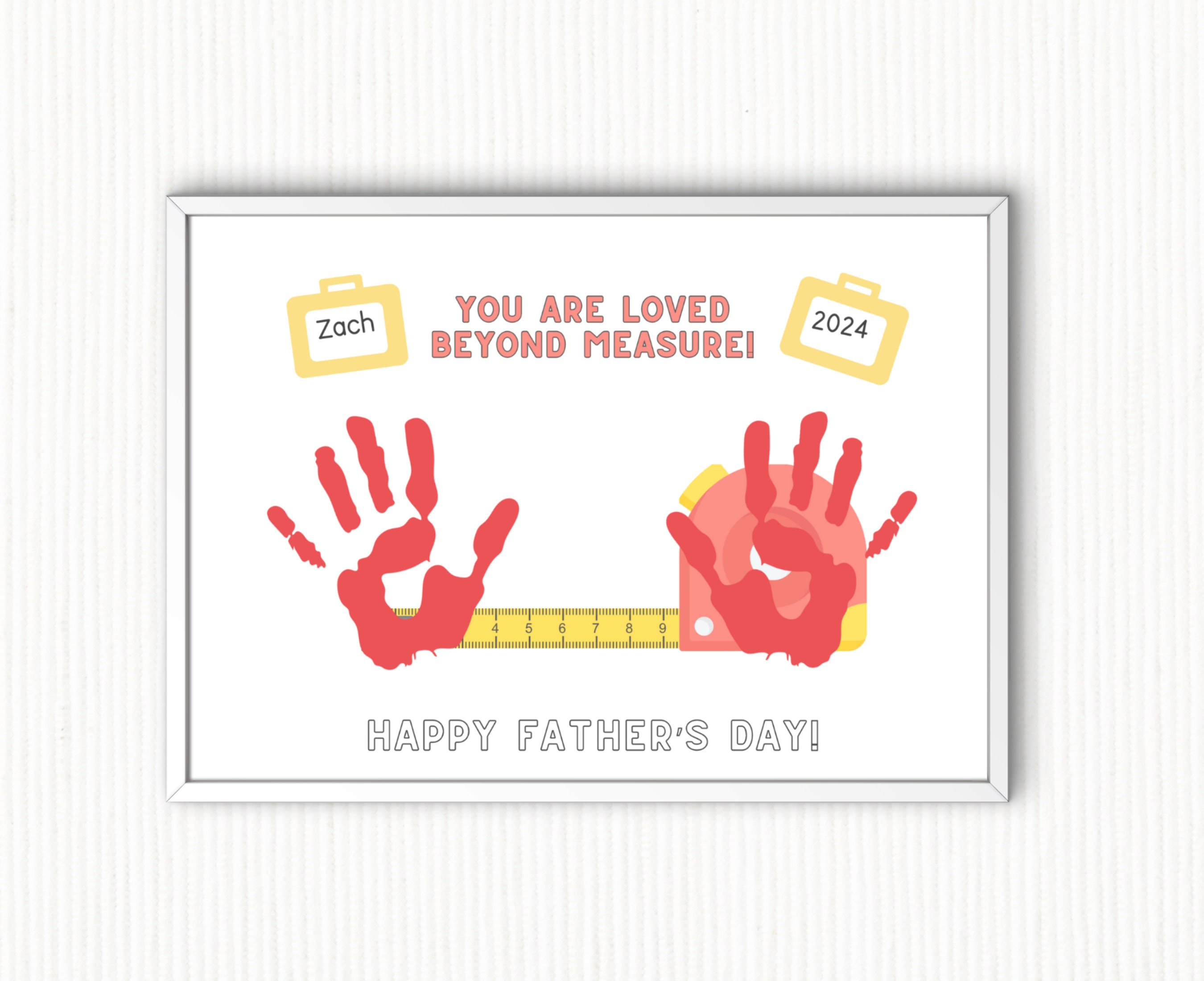 Tape Measure Father's Day Handprint Craft Printable, Tool Craft for ...