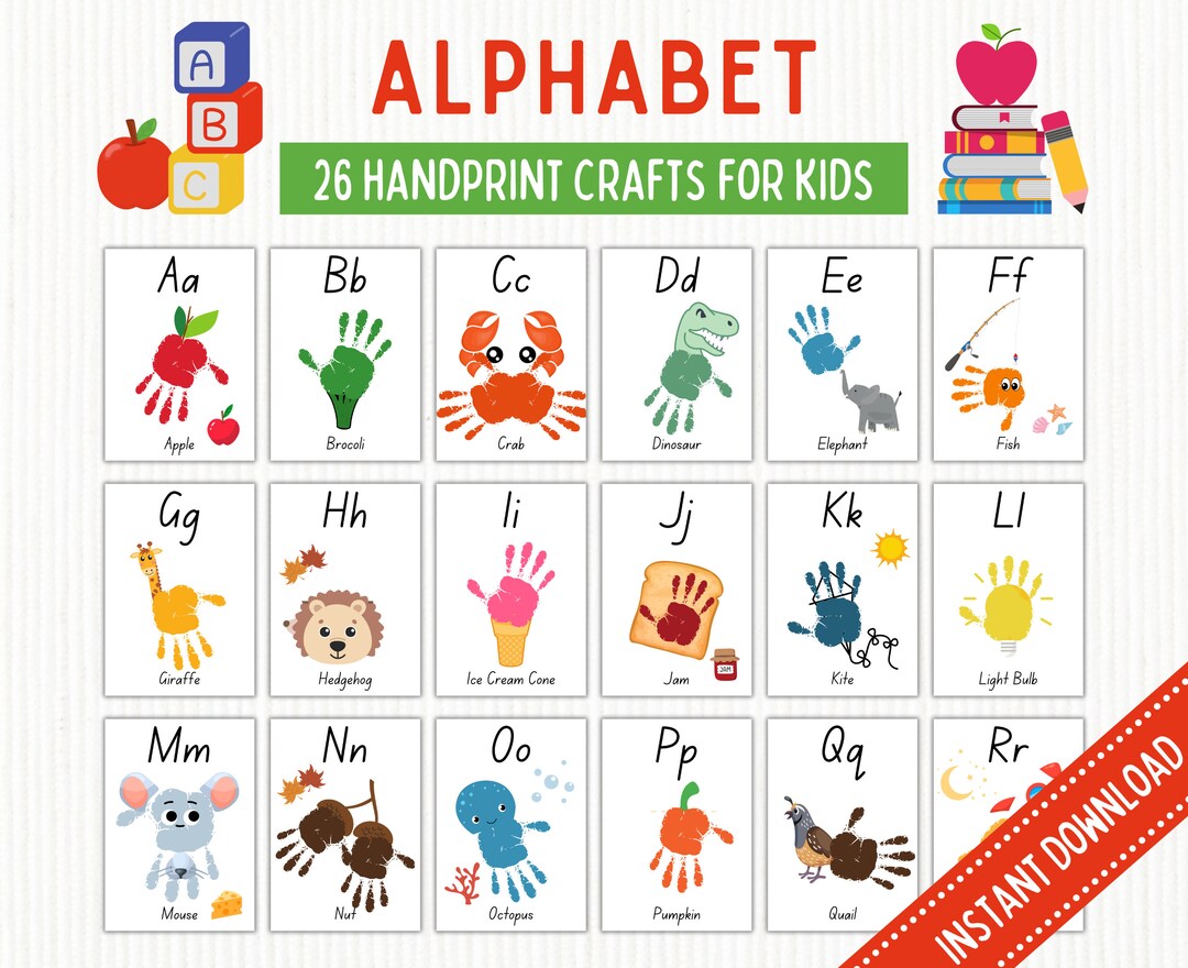 Alphabet Handprint Art | Handprint Abc Activity | A-Z Handprint | Baby ...