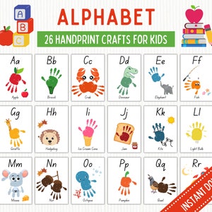 Alphabet Handprint Art | Handprint Abc Activity | A-Z Handprint | Baby ...