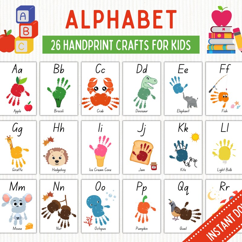 Handprint Alphabet - Etsy