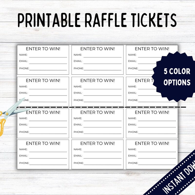 Printable Drawing Entry Forms - Etsy