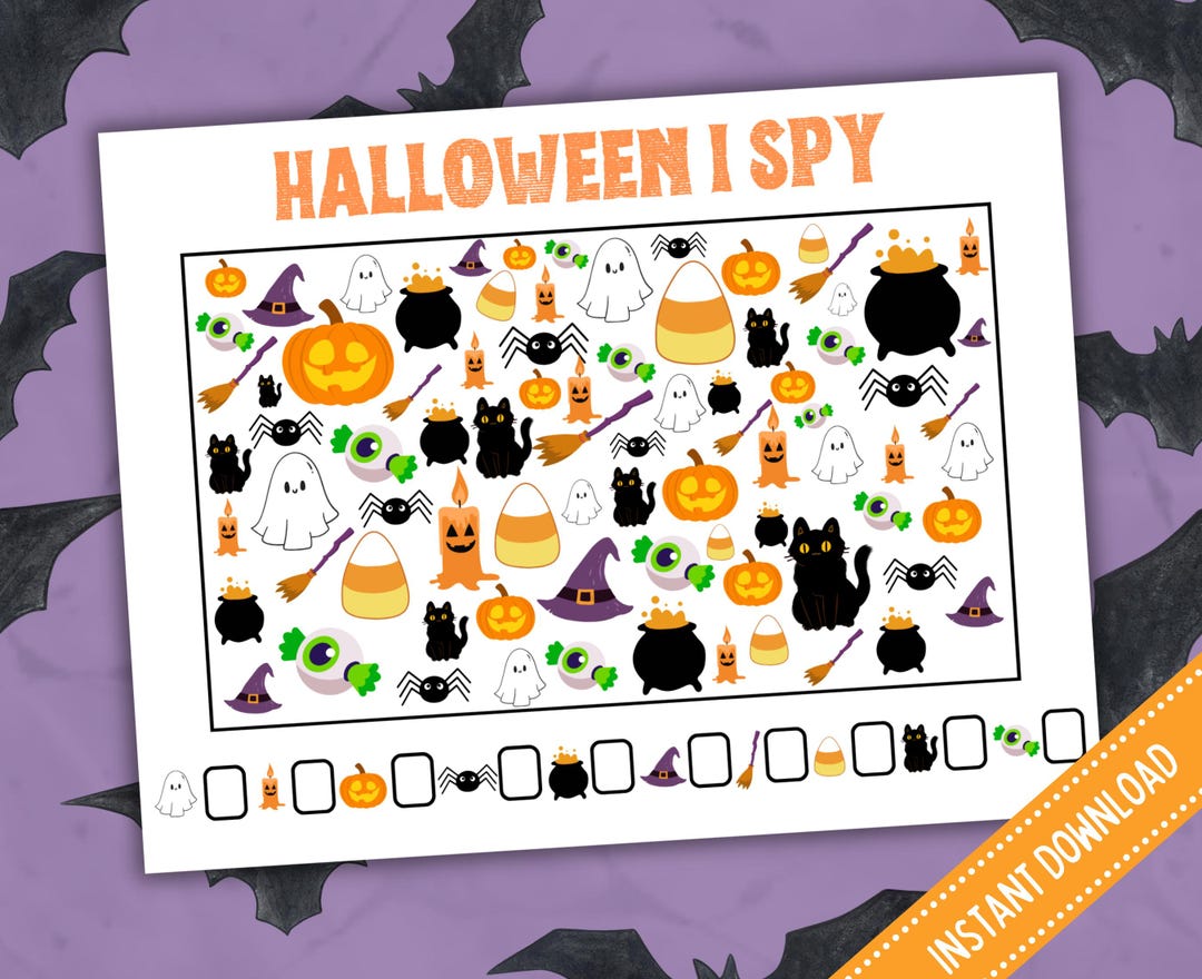 Halloween I Spy - Digital Download, Halloween Activity for Kids - Etsy