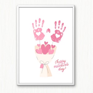 Valentines Day Handprint Template| Printable Handprint Art | Valentines ...