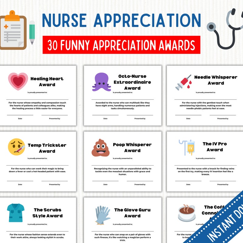 Funny Nurse Awards - Etsy