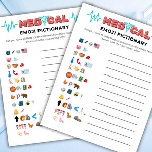 Medical Emoji Pictionary Game: Nurse Graduation, Hospital Party (PDF ...