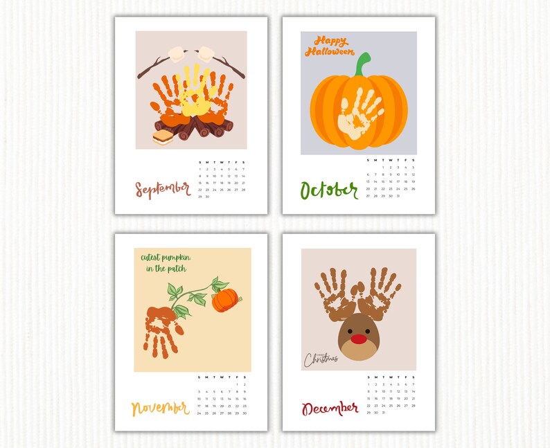 2024 Handprint Footprint Calendar Art Craft Kids Baby Toddler Child ...