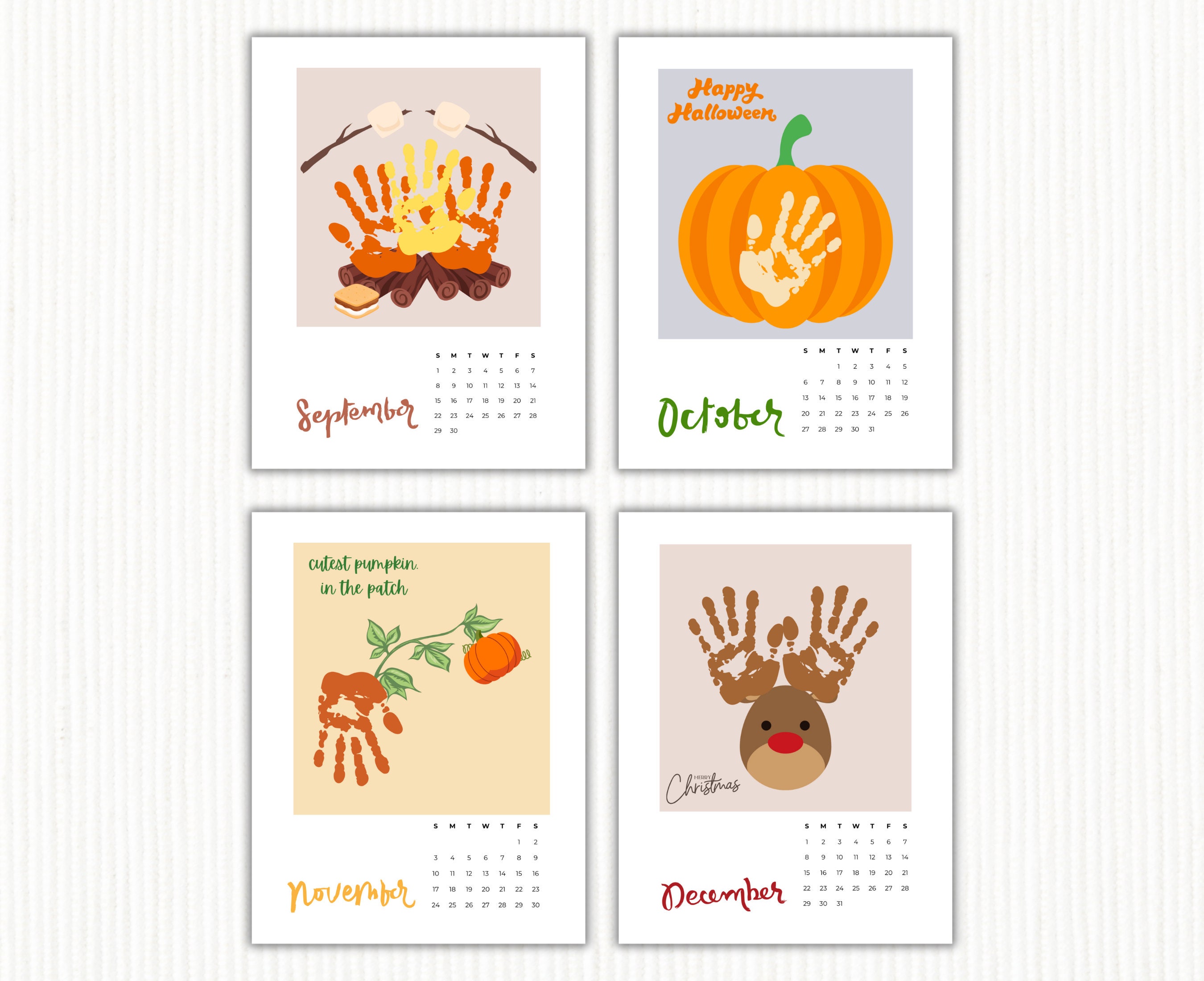 2024 Handprint Footprint Calendar Art Craft Kids | Baby Toddler Child ...
