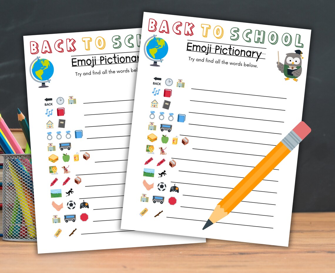 Back to School Emoji Pictionary Game, First Day of School Activity ...
