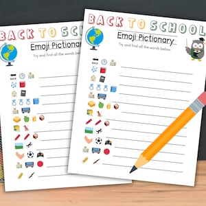 Back to School Emoji Pictionary Game, First Day of School Activity ...