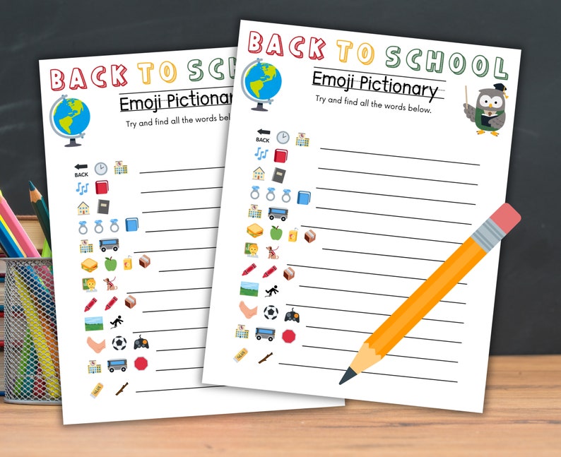Back to School Emoji Pictionary Game, First Day of School Activity ...