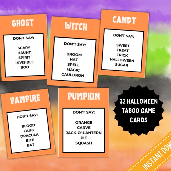 Halloween Taboo Games - Etsy