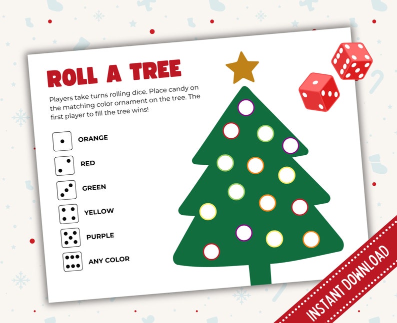 Roll A Tree Christmas Game: Family Dice Game (PDF) - Etsy