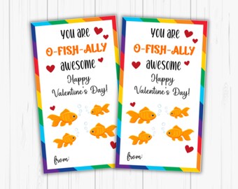 PRINTABLE You Are O-FISH-ALLY Awesome Happy Valentine's Day Goldfish ...
