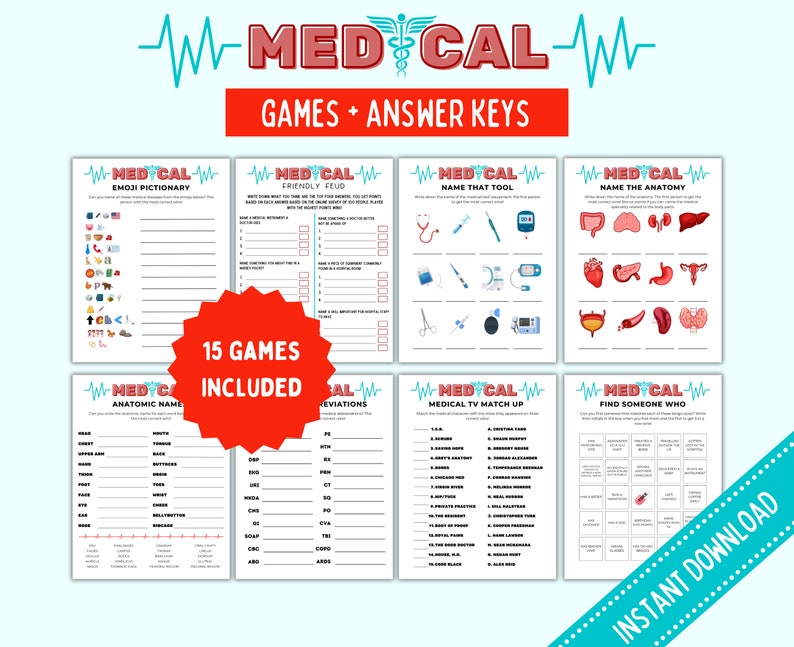 Medical Games Bundle: Nurse Graduation, Doctor Retirement (printable ...