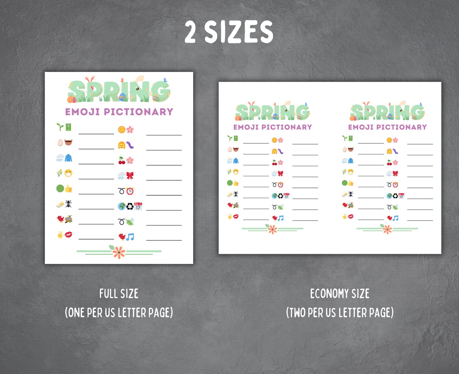Spring Emoji Pictionary Game: Fun Family Activity (printable) - Etsy