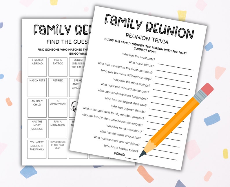 Family Reunion Game Bundle, Family Reunion Games, Family Reunion Idea ...