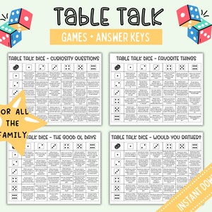 Table Talk Dice, Conversation Starter Game, Simple Icebreaker Game ...