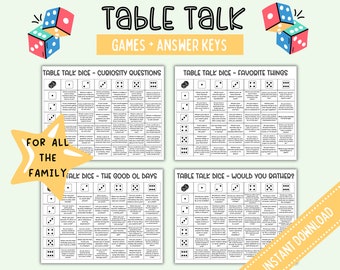 Table Talk Dice, Conversation Starter Game, Simple Icebreaker Game ...