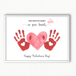 Valentines Day Handprint Template| Printable Handprint Art | Valentines ...