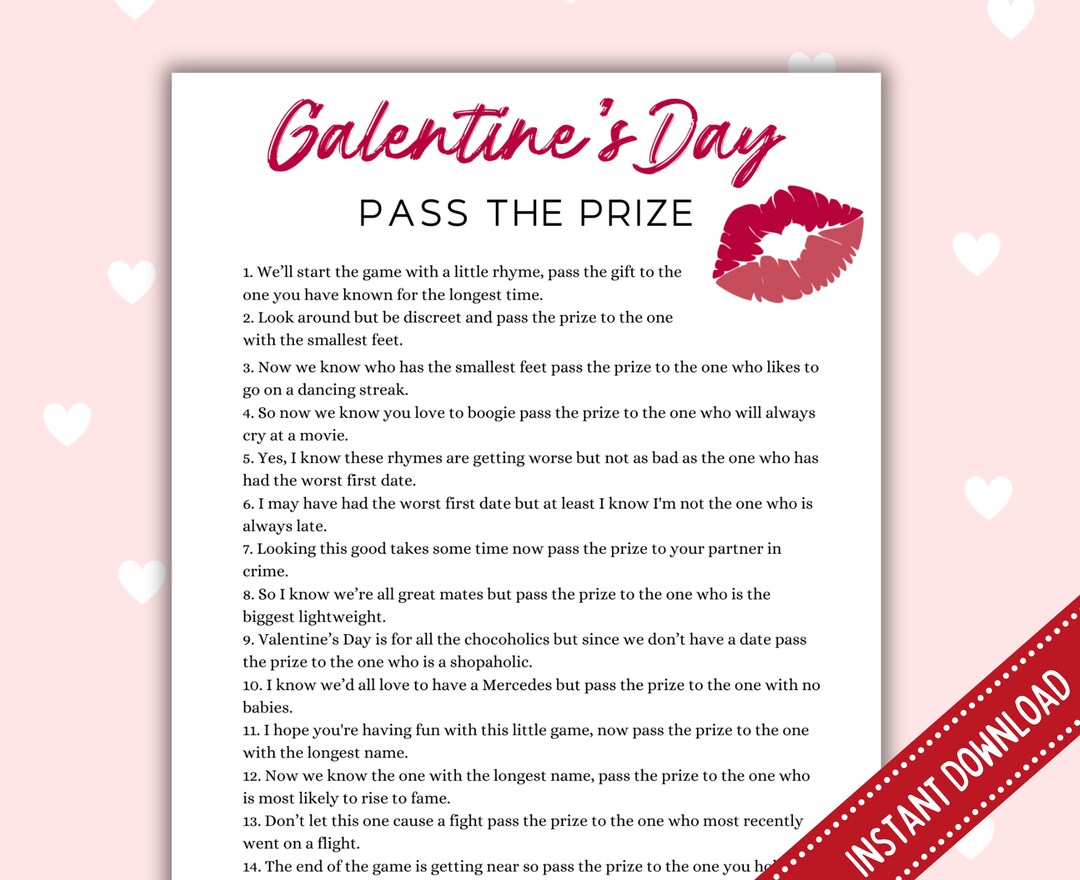 Printable Galentine's Day Pass the Prize Game (digital Download) - Etsy