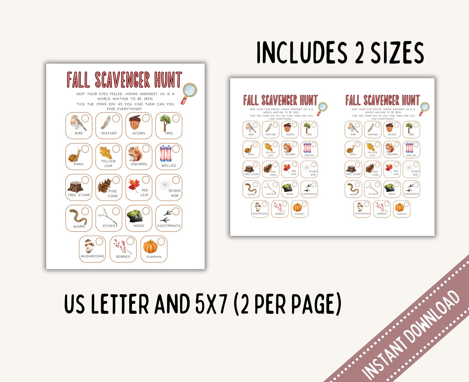 Fall Scavenger Hunt Activity for Kids Fall Activity Fall for Children ...