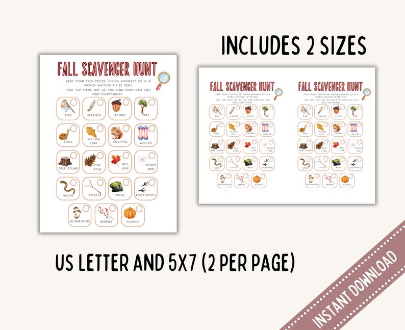 Fall Scavenger Hunt Activity for Kids Fall Activity Fall for Children ...