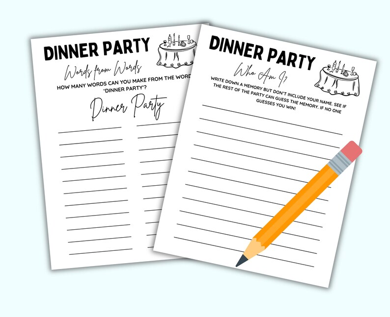 Dinner Party Games Bundle – 20+ Printable Fun Activities for Family ...