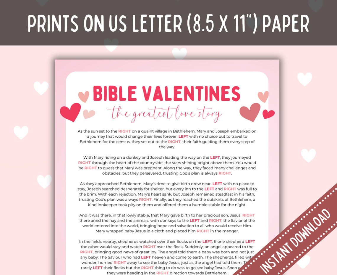 Left Right Christian Game | Bible Games | Valentine's Bible Games ...